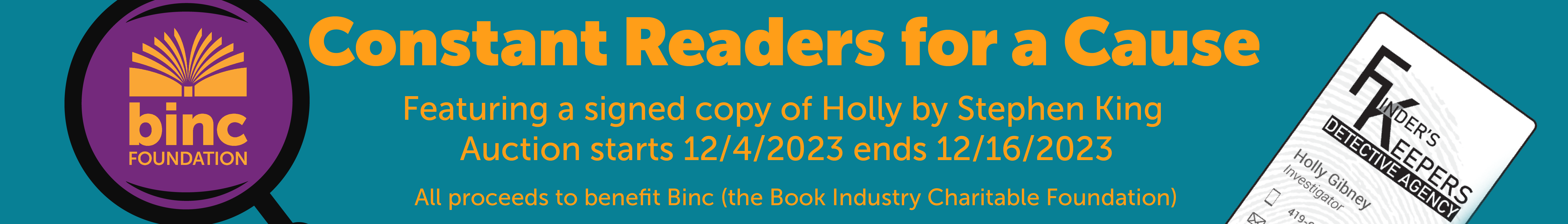 Constant Readers for a Cause benefiting Binc - Featuring signed copies ...